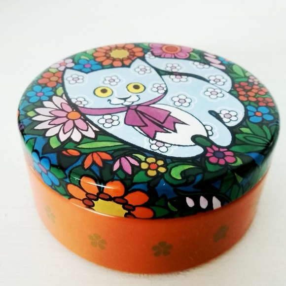 Vintage | Cat | Vintage Kitty Cat Candy Tin 7s 5 Inches Catnip Storage ...
